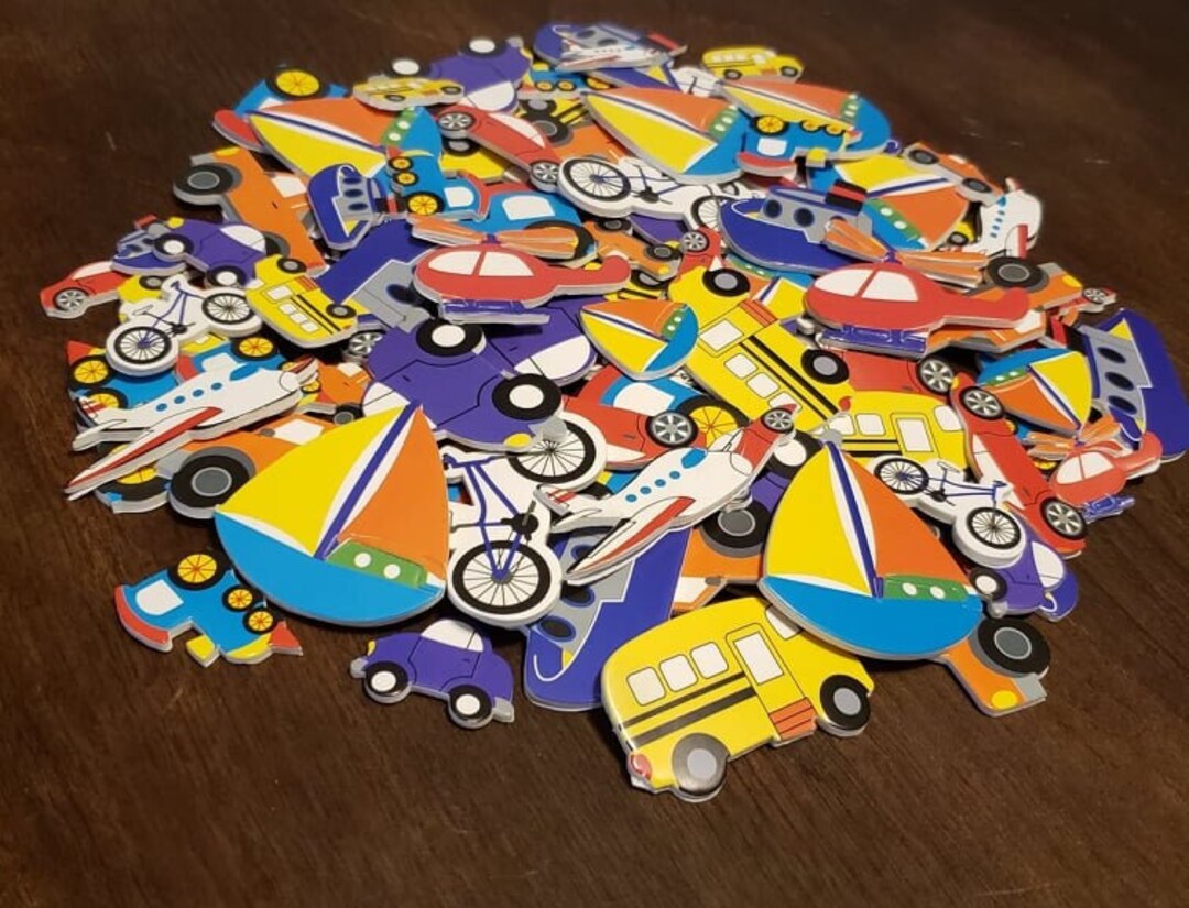94 Transportation Themed Stickers | Self-adhesive Transport Shapes ...