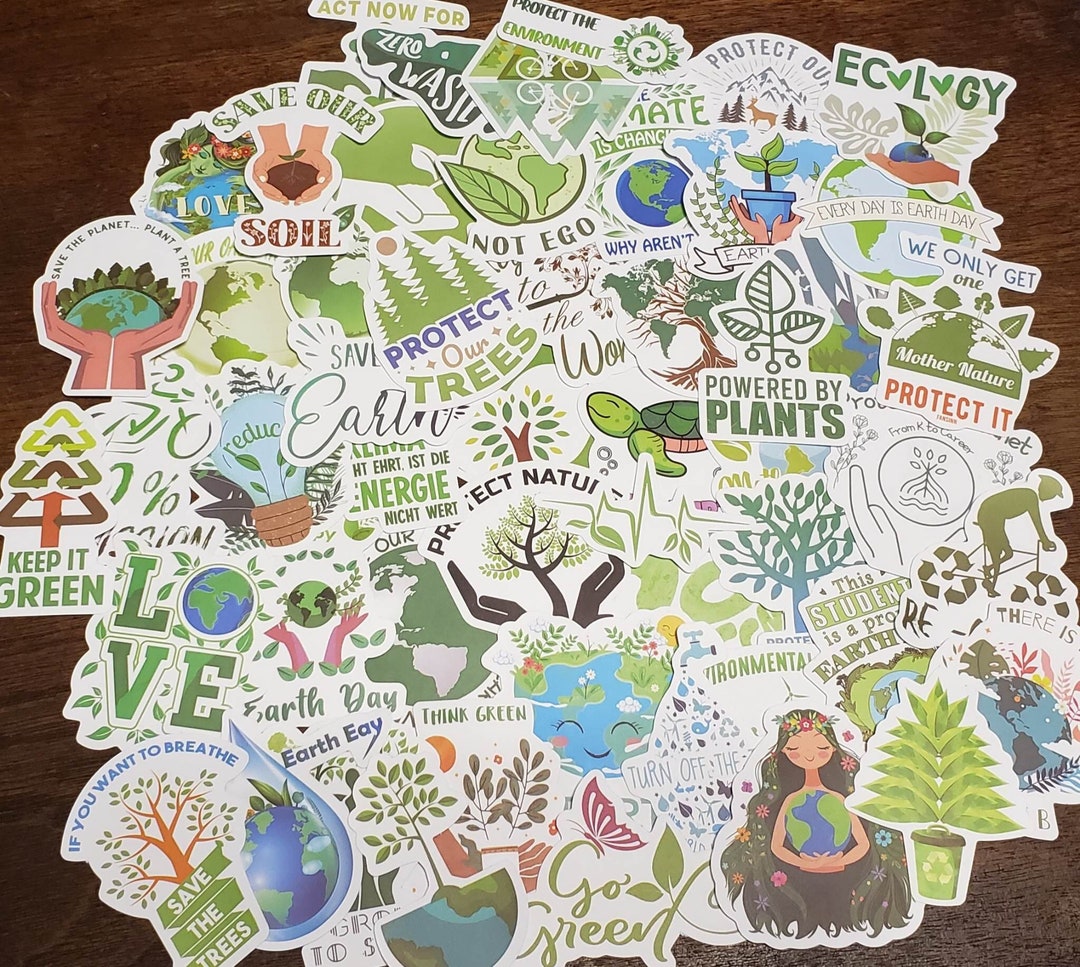 52 Environmental Stickers Vinyl Environmental Protection Decals Save ...