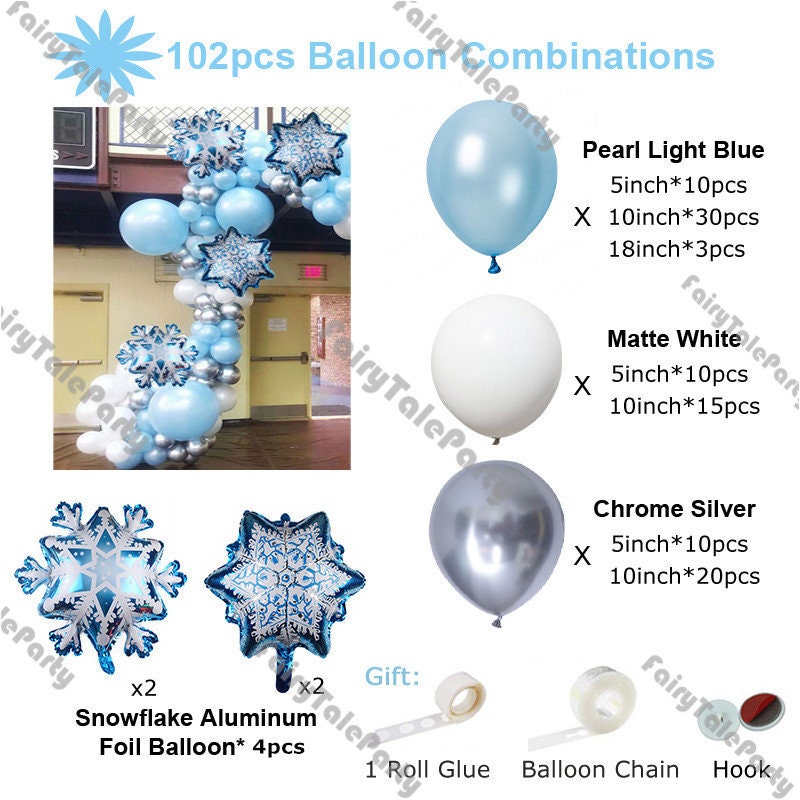Ice Snow Theme Party Balloon Arch Garland Kit Snowflake - Etsy