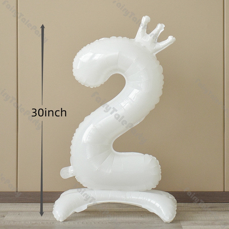 16/32/40inch Giant White Number Balloons 30in White Foil Standing ...