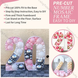 73cm Large Number Mosaic Balloon Frame DIY Number 0-9 Balloon - Etsy