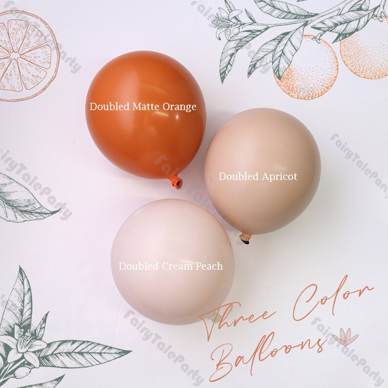 6-17ft Doubled Orange Cream Peach and Apricot Balloons Garland Kit Baby ...