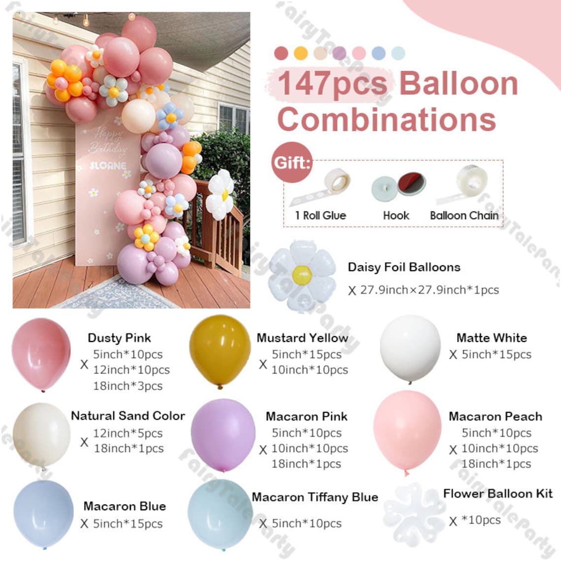 147pcs Daisy Flower Balloon Garland Kit Two Groovy Party - Etsy