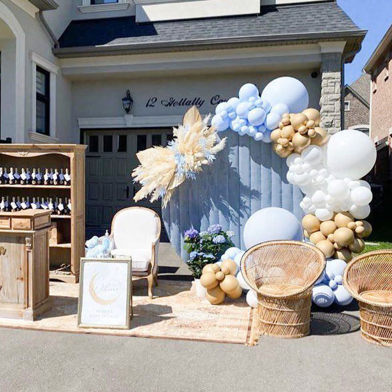 138pcs Baby Shower Balloon Arch Kit Set Babyboy Blue White Bow | Etsy