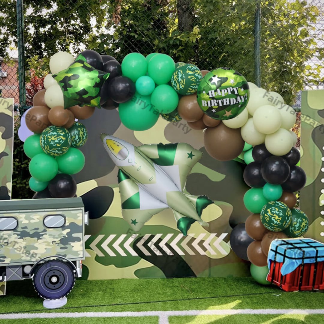 110pcs Military Camo Balloons Garland Kit Army Soldier Balloon Arch ...