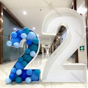73cm Large Number Mosaic Balloon Frame DIY Balloon Number Stand 0-9 ...