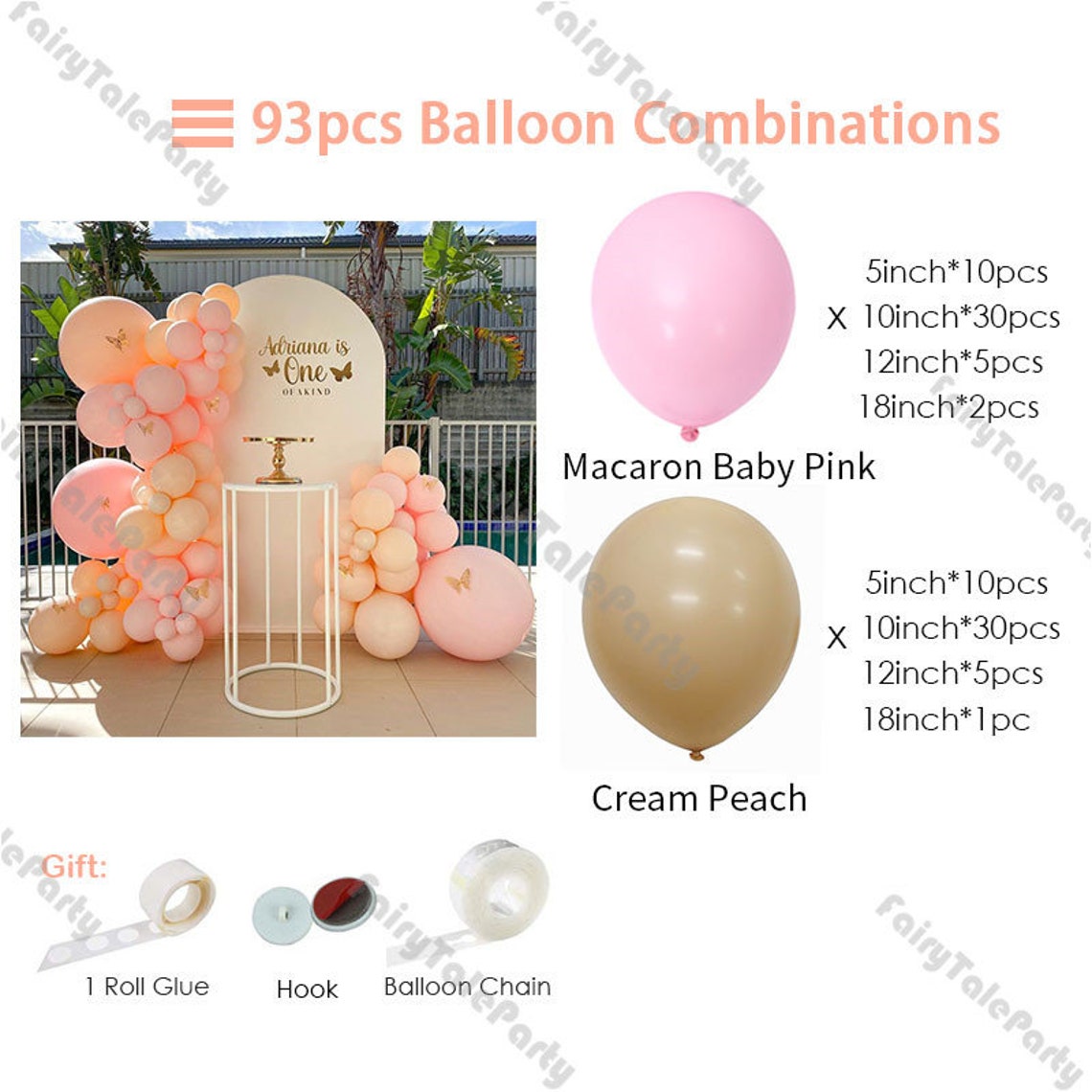 93pcs Baby Shower Balloon Arch Kit DIY Balloon Garland Peach - Etsy