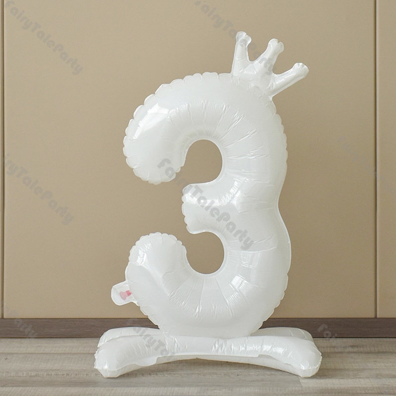 16/32/40inch Giant White Number Balloons 30in White Foil Standing ...