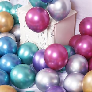 20pcs 12inch Shiny Metallic Chrome Balloons Rose - Etsy