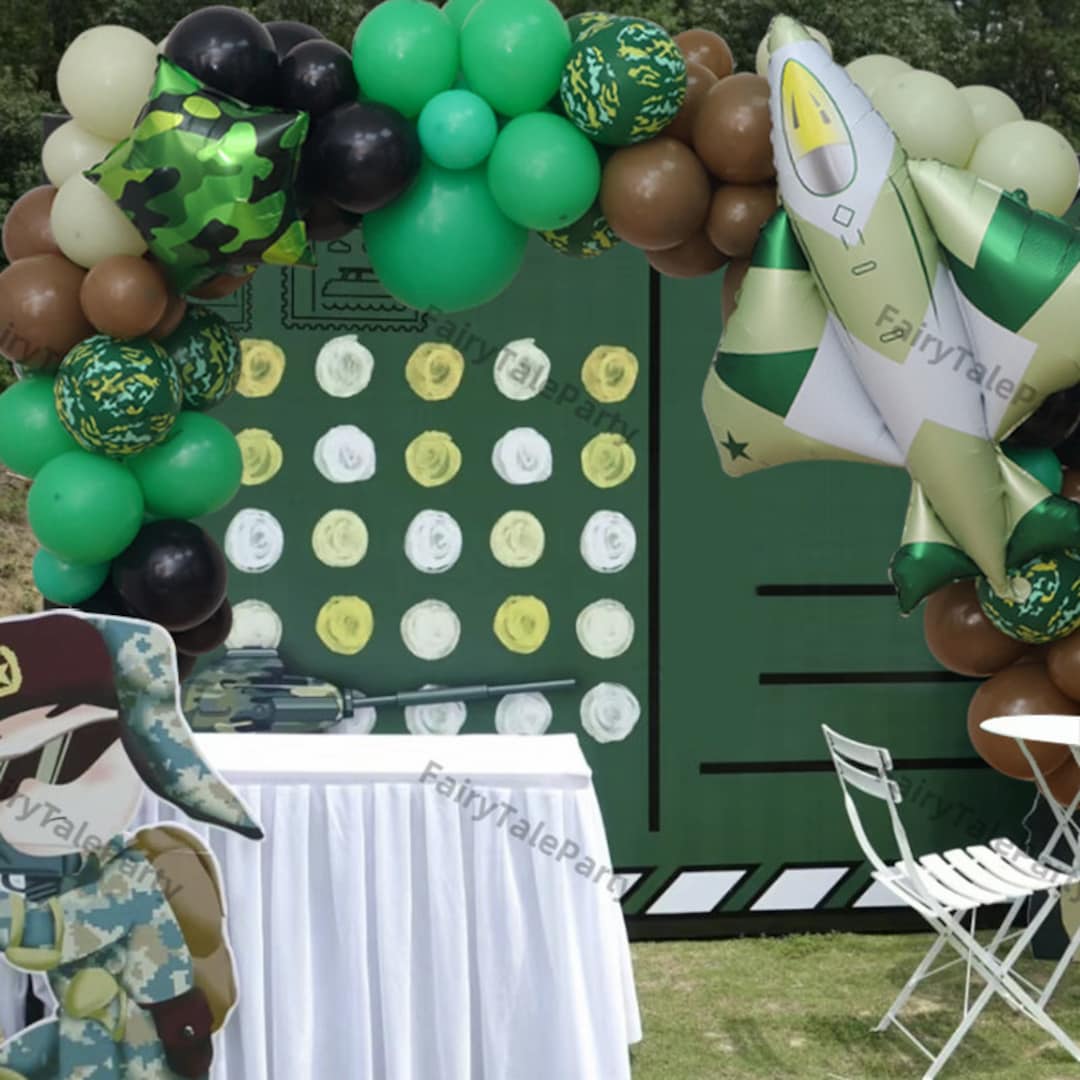 109pcs Welcome Home Army Soldier Balloons Garland Arch Set Camouflage ...