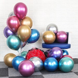 20pcs 12inch Shiny Metallic Chrome Balloons Rose - Etsy
