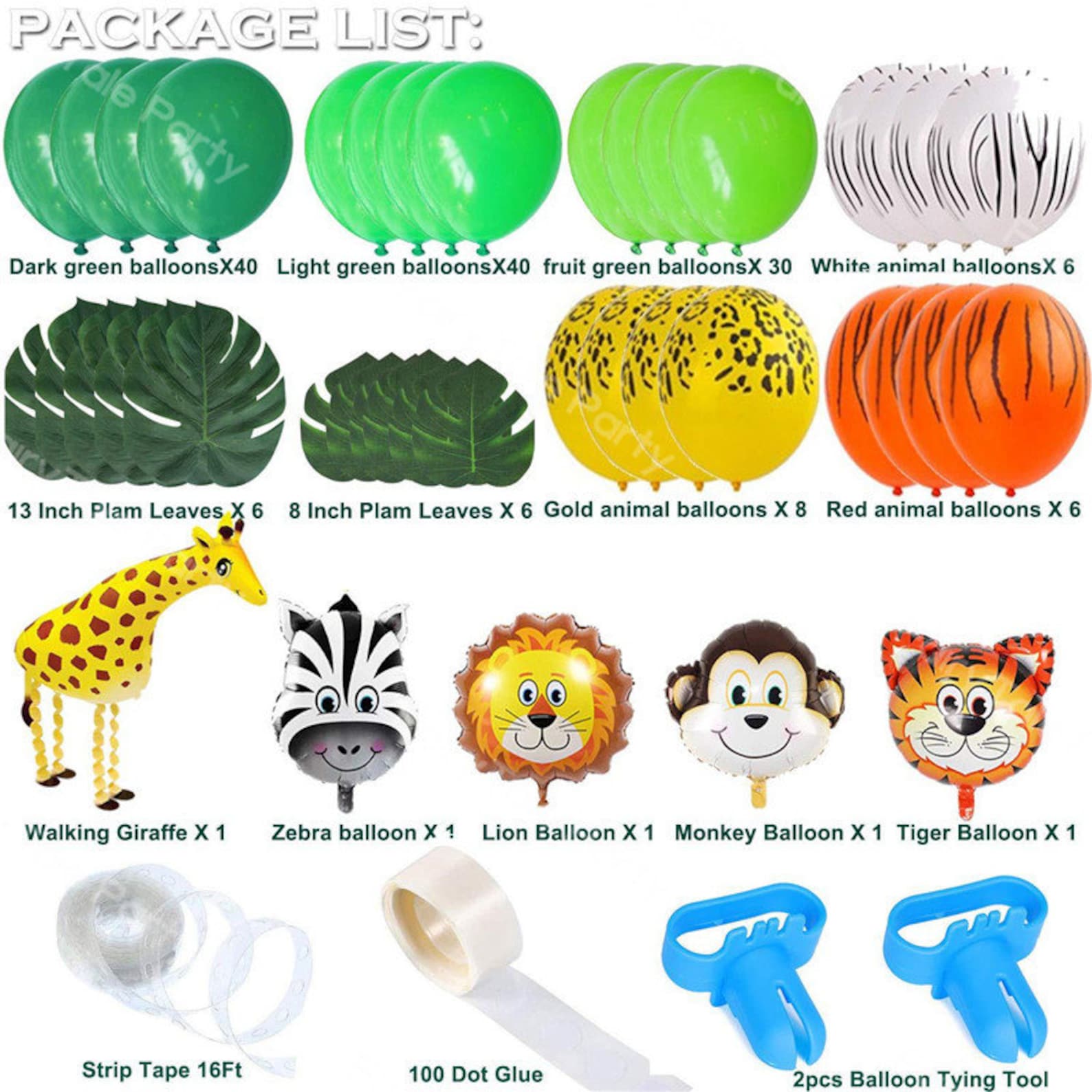 147pcs Jungle Safari Theme Party Balloon Garland Kit Animal - Etsy