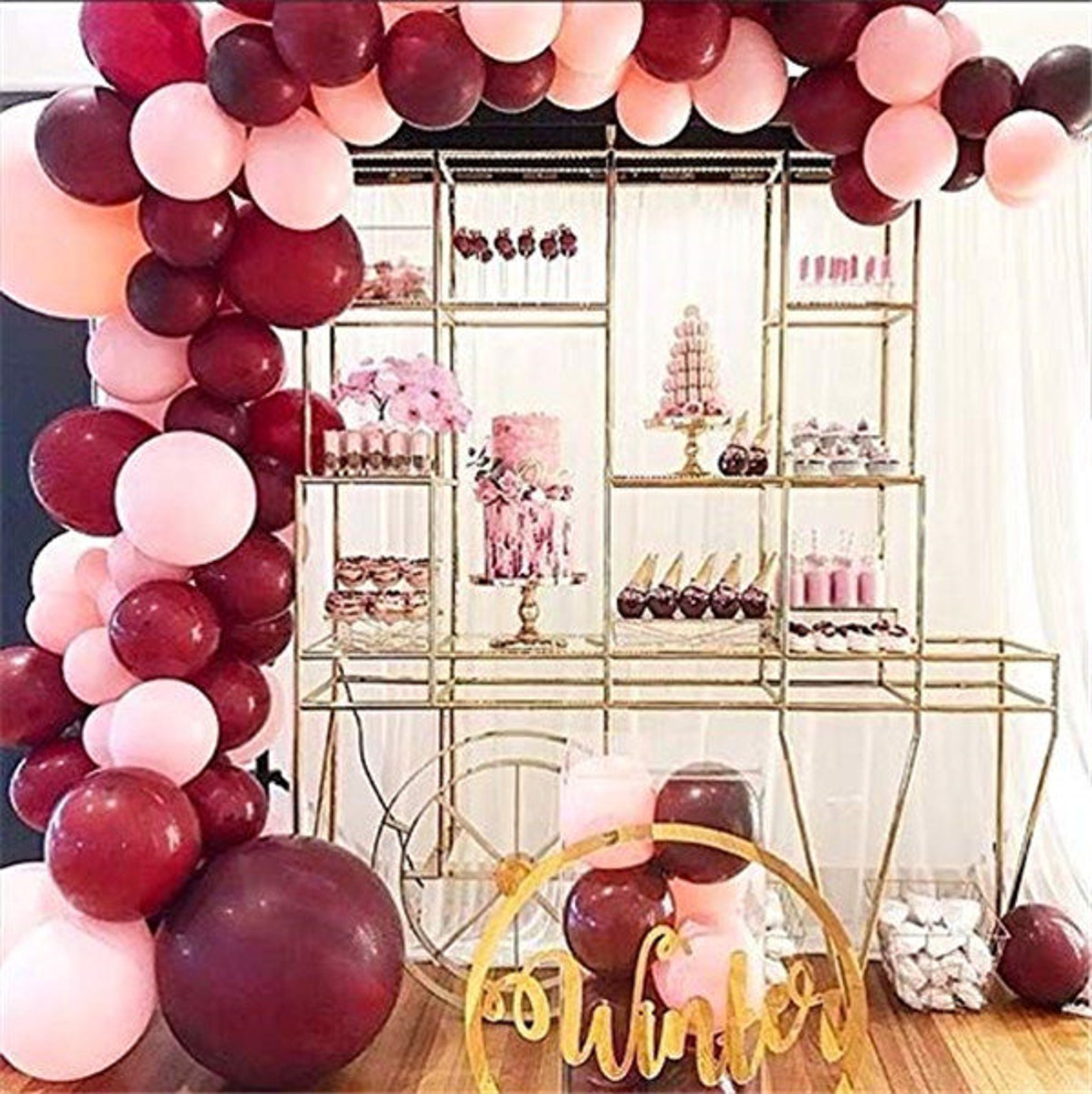 100pcs Wine Red Balloons Garland Kit Pink Balloon Arch Party | Etsy