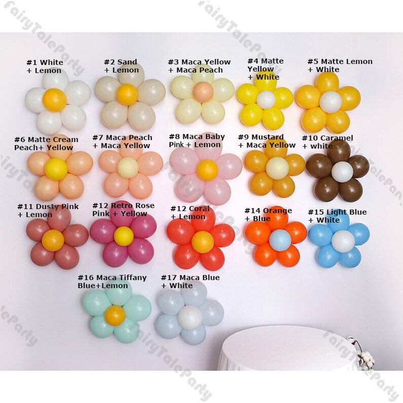 Colorful Daisy Flower Balloon Wall Kit Colorful Daisy Balloon Girl Boho ...