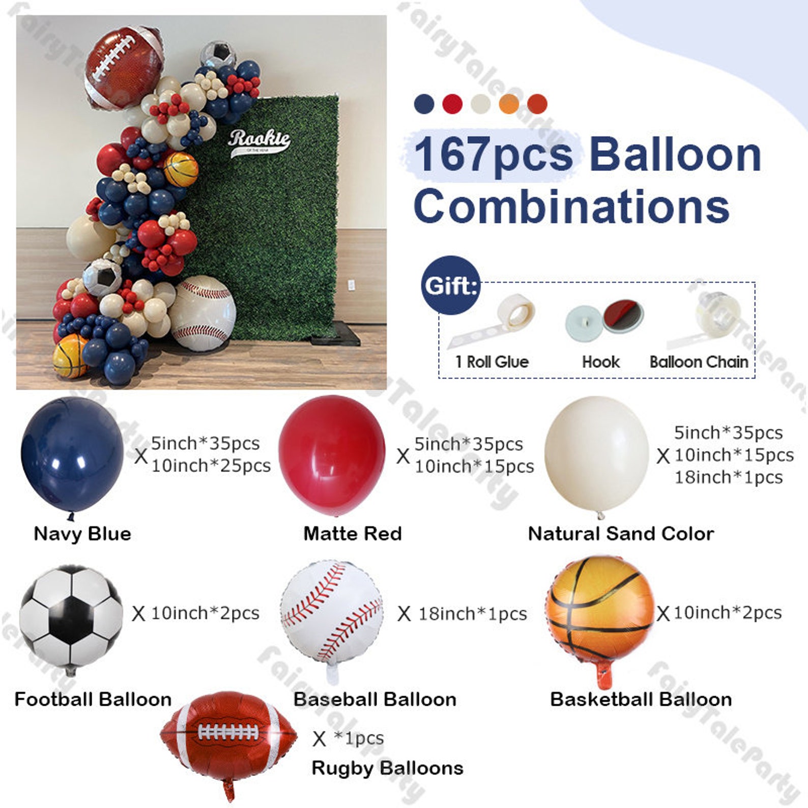 167pcs Sports Birthday Balloon Garland Arch Kit Football - Etsy