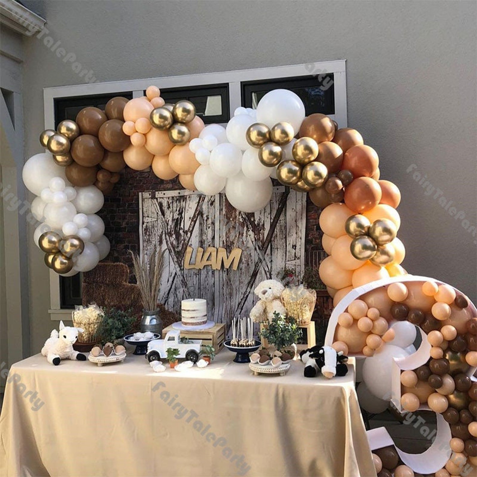 150pcs Retro Coffee Balloon Garland Kit With Cream Peach White - Etsy