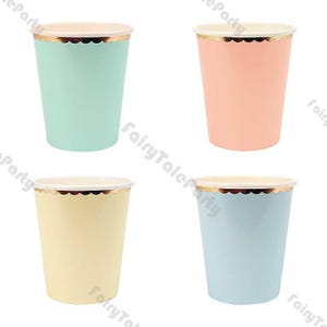 Pastel Party Tableware Paper Plate Cups and Napkins Set | Birthday ...