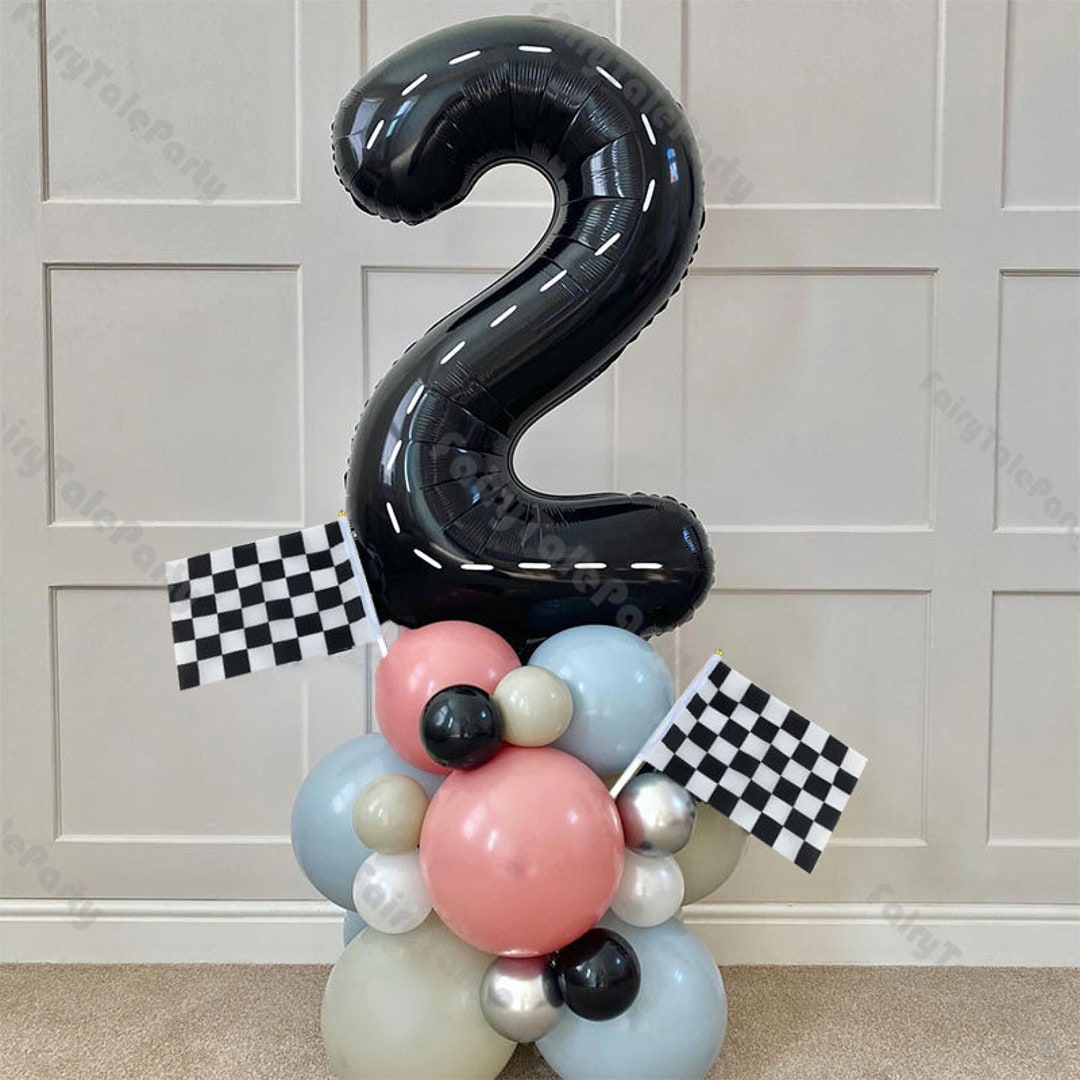 27pcs Pastel Blush Two Fast Birthday Decoration Retro Race Car Themed ...