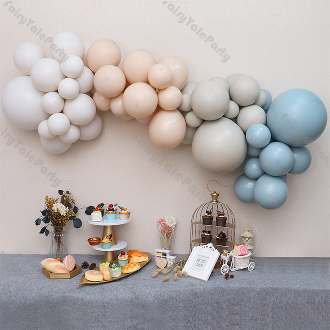 69pcs Rustic Neutral Balloon Garland Arch Kit Doubled Cream Peach Sand ...