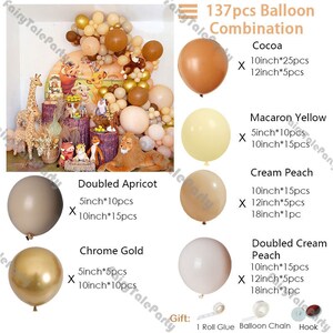 137pcs Desert Color Balloon Garland Kit Cocoa Apricot Cream Peach Gold ...