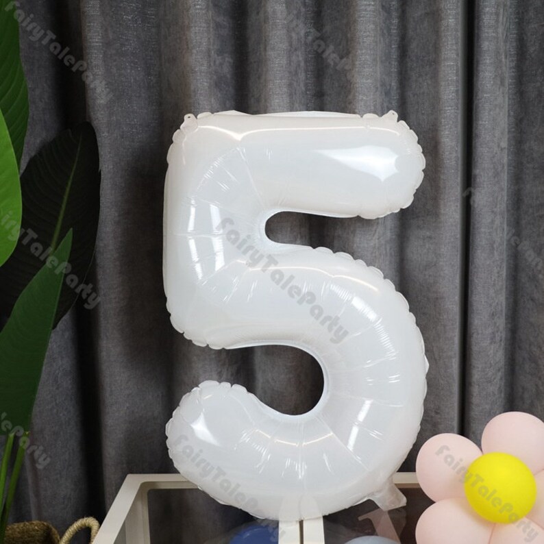 16/32/40inch Giant White Number Balloons 30in White Foil Standing ...