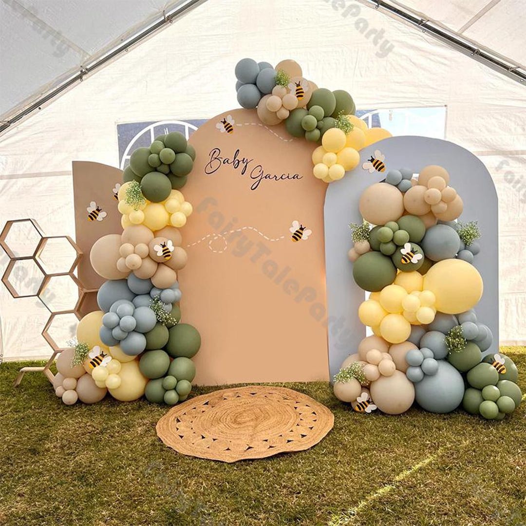 165pcs Bee Theme Party Supplies | Latex Balloon Set | Macaron Yellow ...