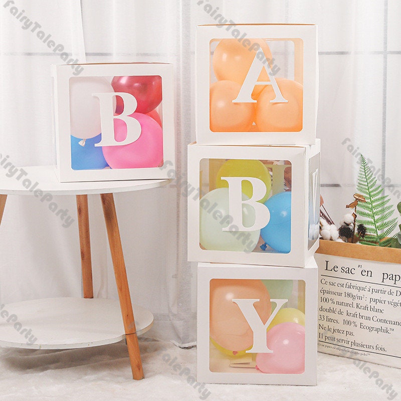 Alphabet Transparent White Pink Box Packing Name Balloon DIY - Etsy