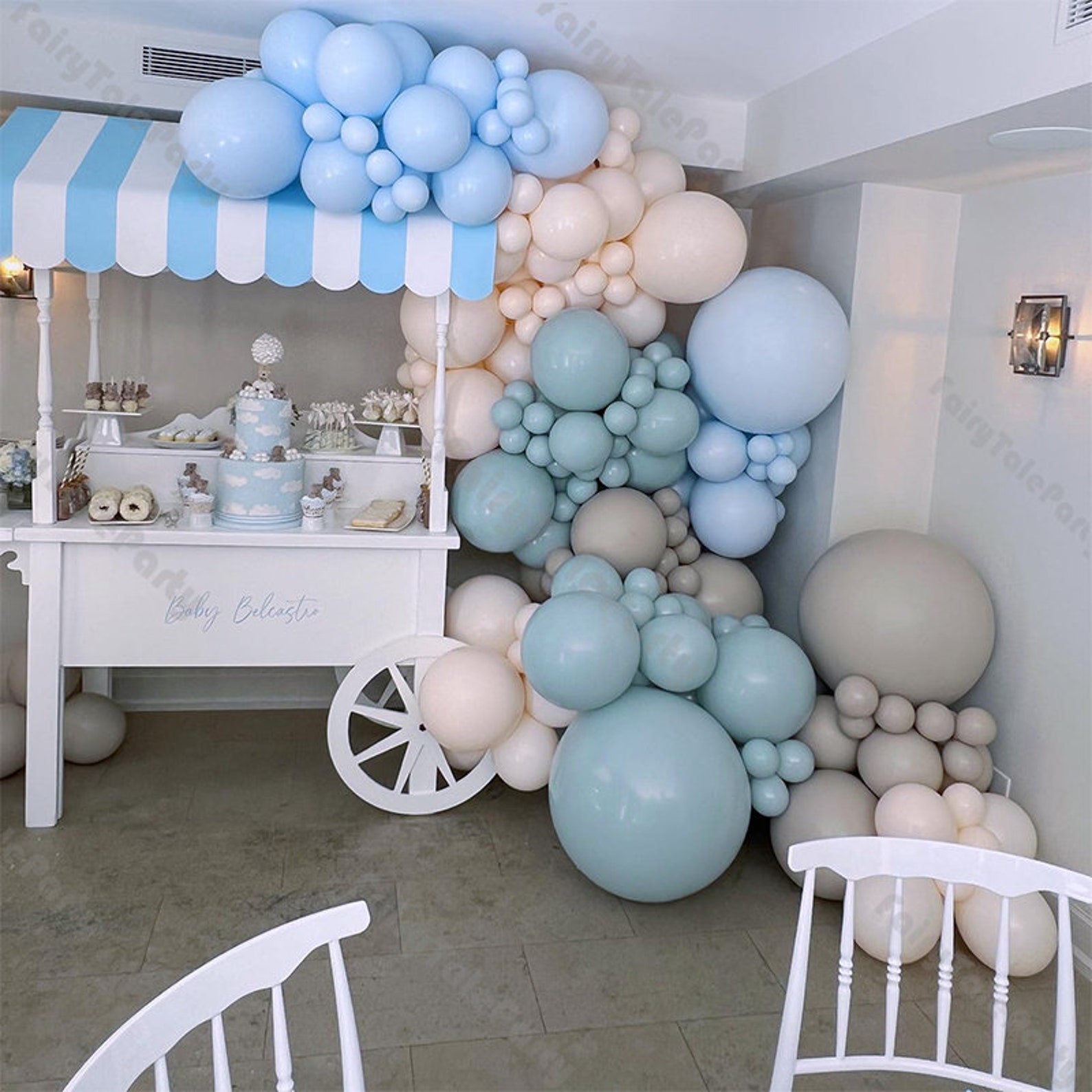 143pcs Ocean Balloon Garland Kit Dusty Blue Doubled Sand Grey Macaroon ...
