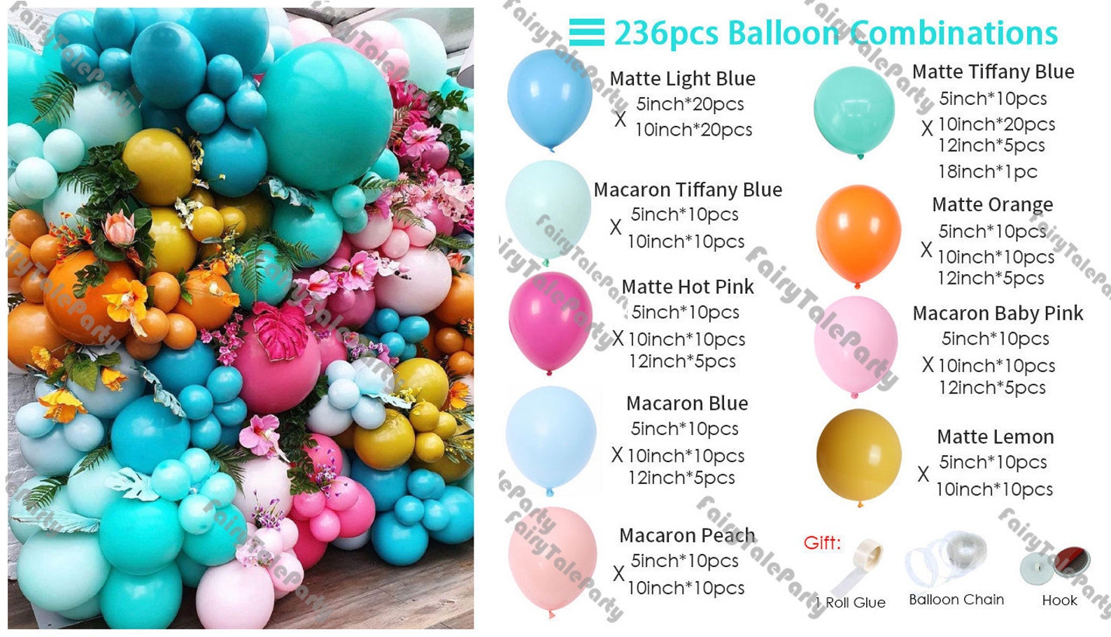 Luxurious Blue Balloon Wall Decoration Boho Birthday Balloon Garland ...