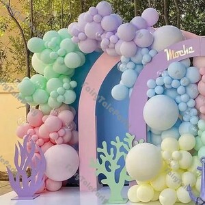184/311pcs Colorful Balloon Garland Coral Reef Arch Baby Pink Blue ...