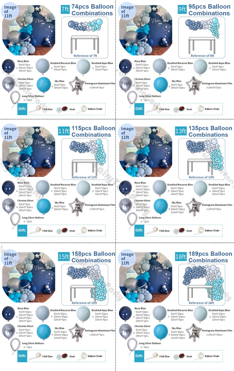 7-18ft GALAXY Space Balloon Garland Astronaut Rocket Themed Balloon ...