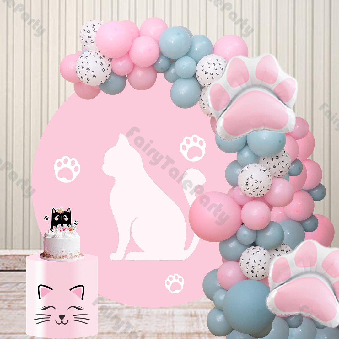 97/99pcs Pink Cat's Paw Balloon Arch Set | Girls Birthday Party ...