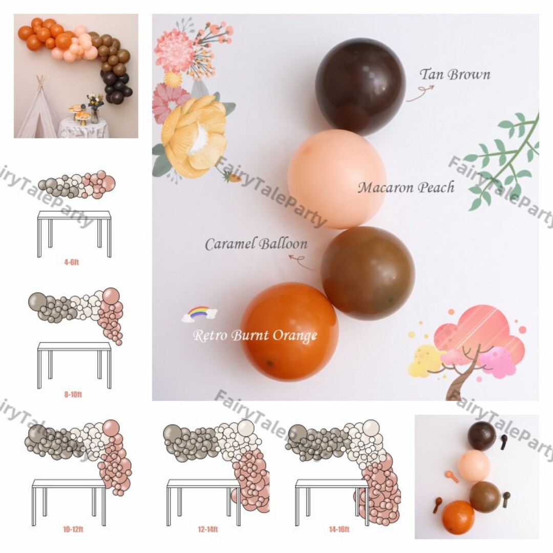 Terracotta Balloons Garland Kit Orange Caramel Peach Country Wedding ...