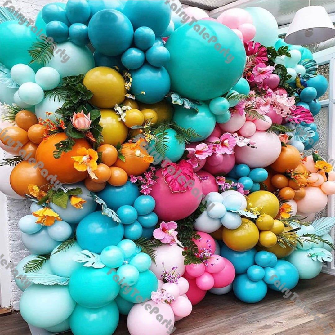 Luxurious Blue Balloon Wall Decoration Boho Birthday Balloon Garland ...