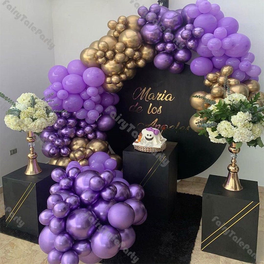 185pcs Purple Balloon Arch Kit Bridal Shower Bow of Ballon Garland ...