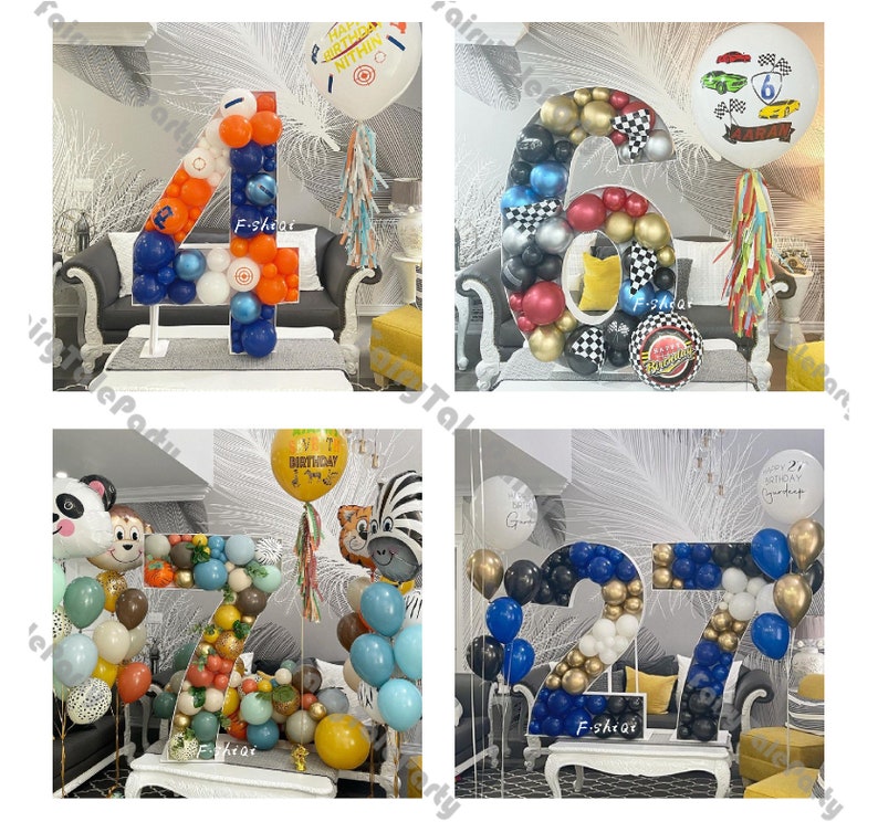 73cm Large Number Mosaic Balloon Frame DIY Number 0-9 Balloon - Etsy
