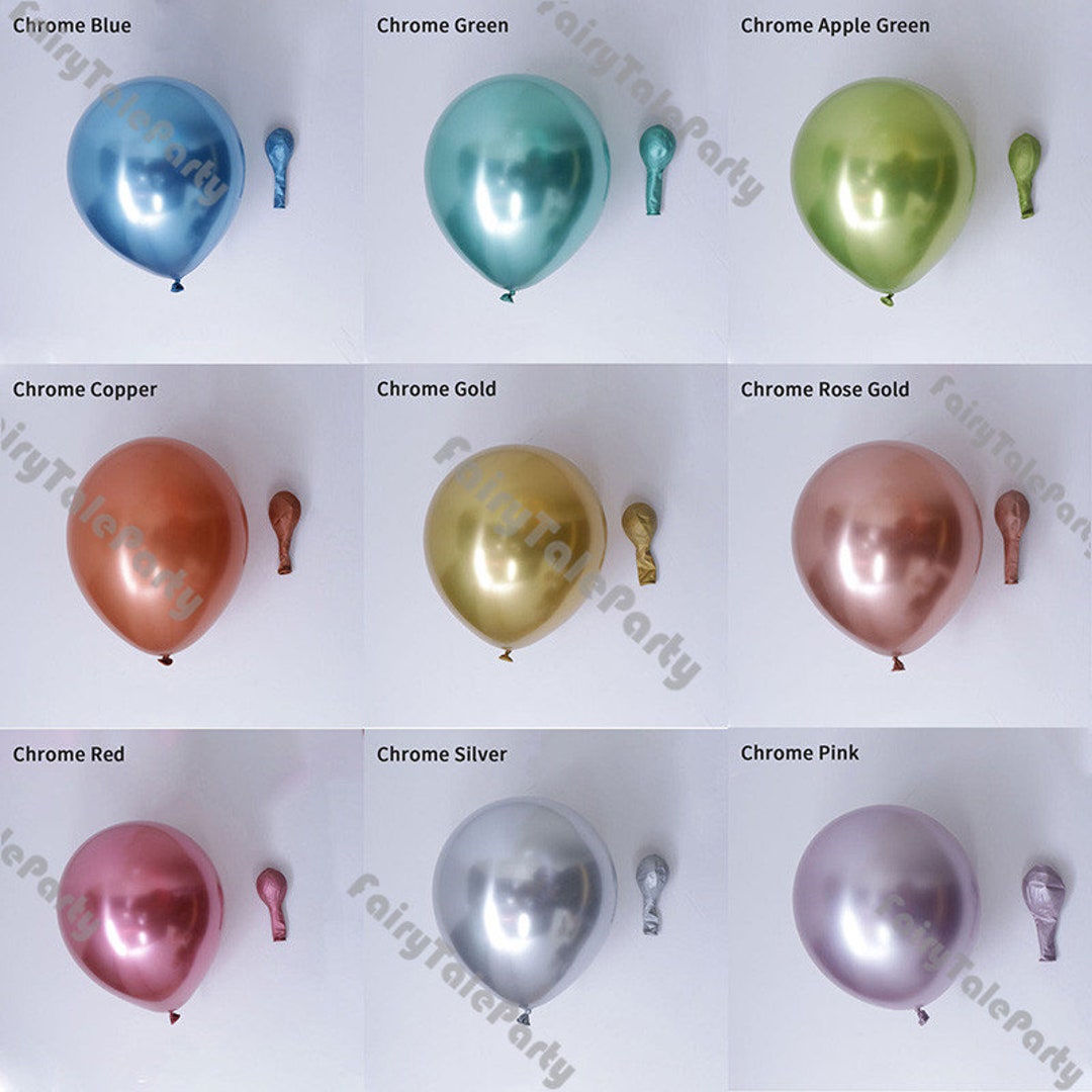 20pcs 12inch Shiny Metallic Chrome Balloons Rose - Etsy