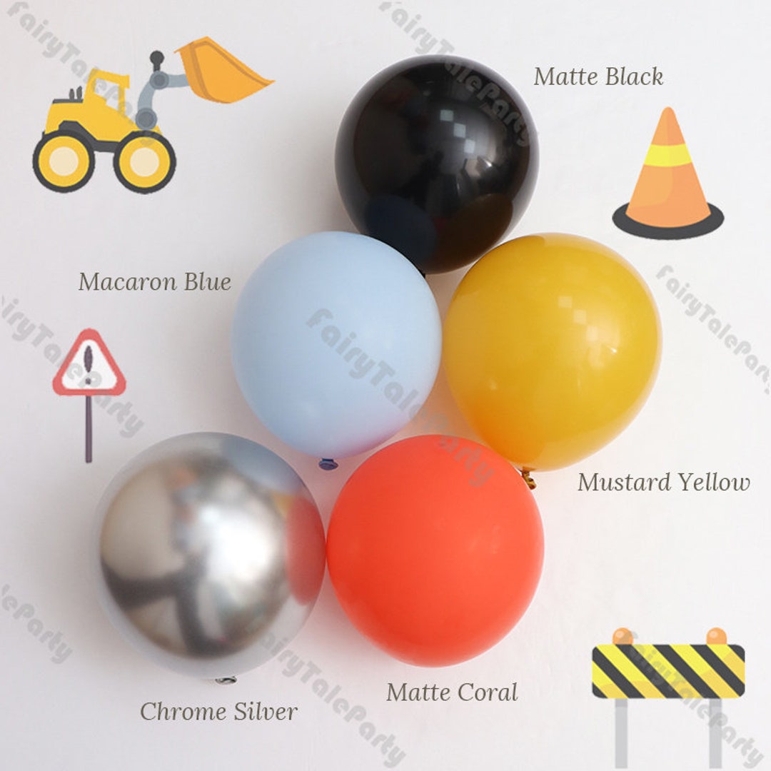 Digger Birthday Balloons Garland Transportation Construction Tool Party ...