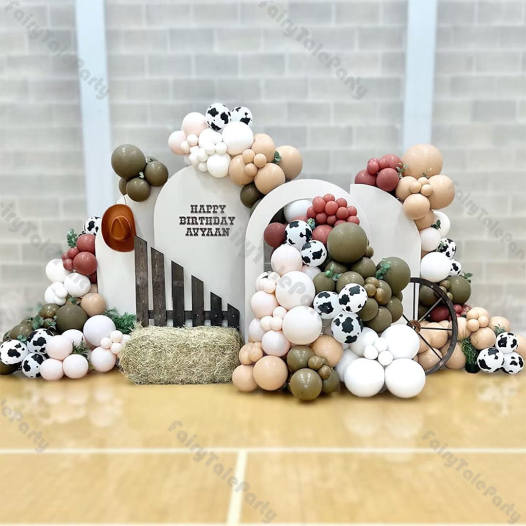 118/152pcs Cowboy Cowgirl Balloons Garland Farm Theme Balloon Arch Baby ...