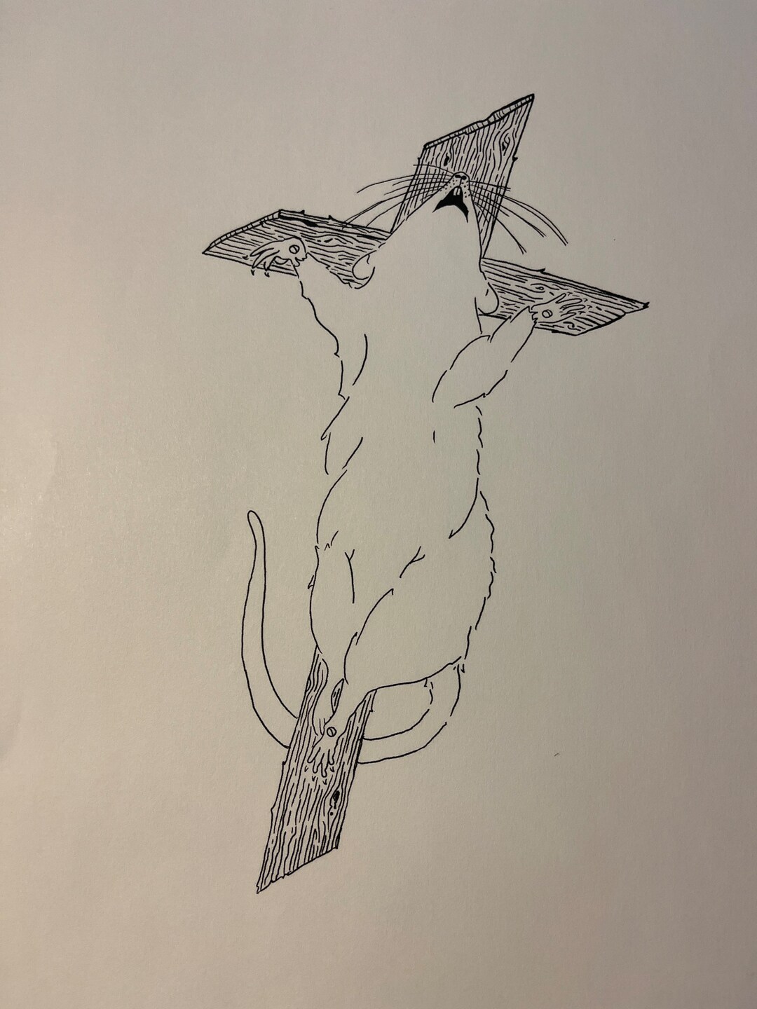 Crucified Rat - Etsy