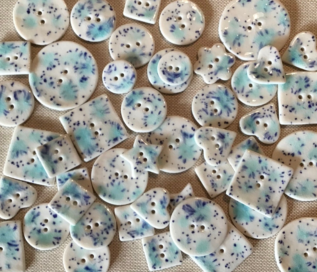 Blue Rain Buttons - Etsy UK