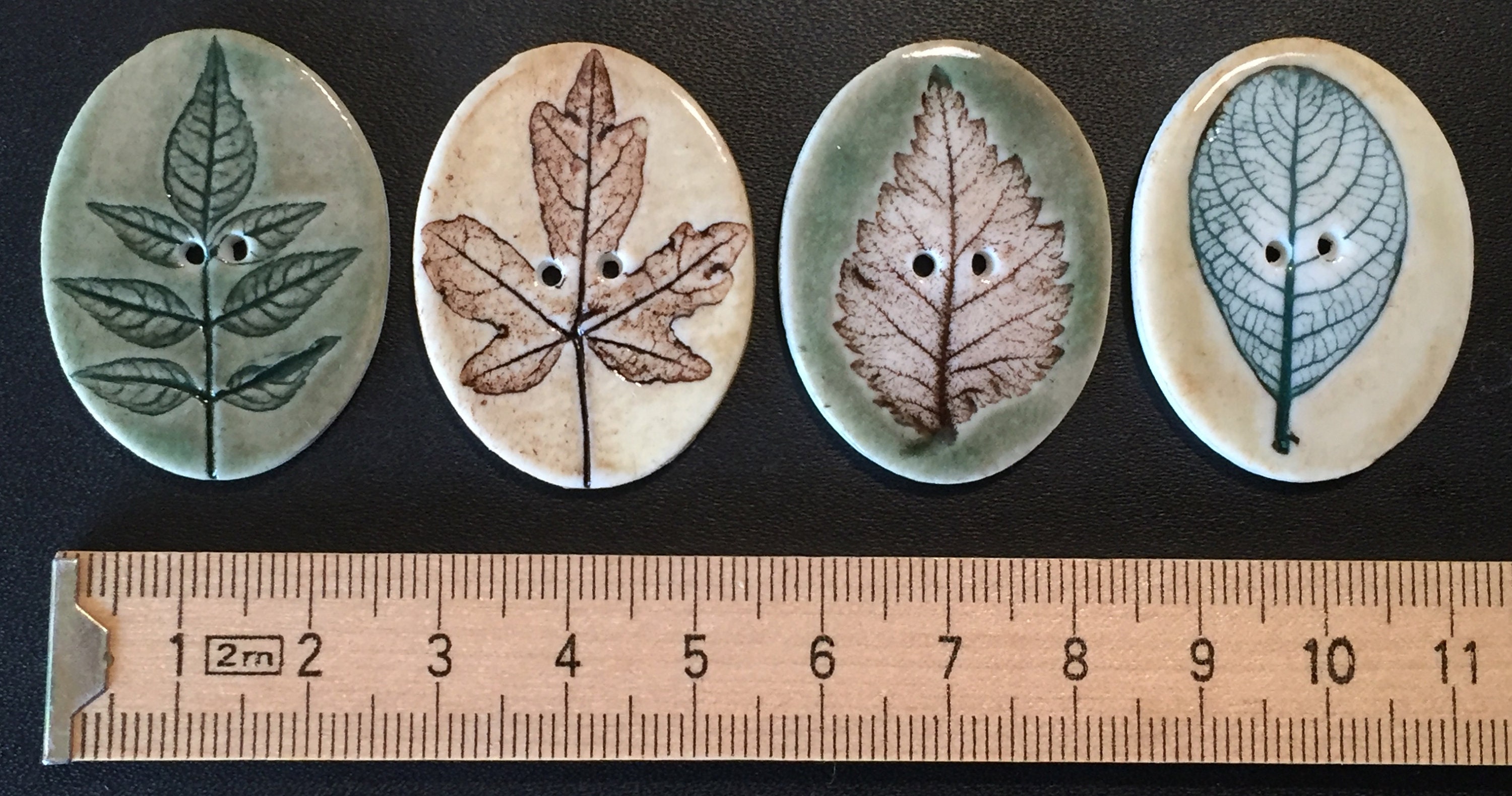 Autumn Leaf Buttons oval | Etsy UK