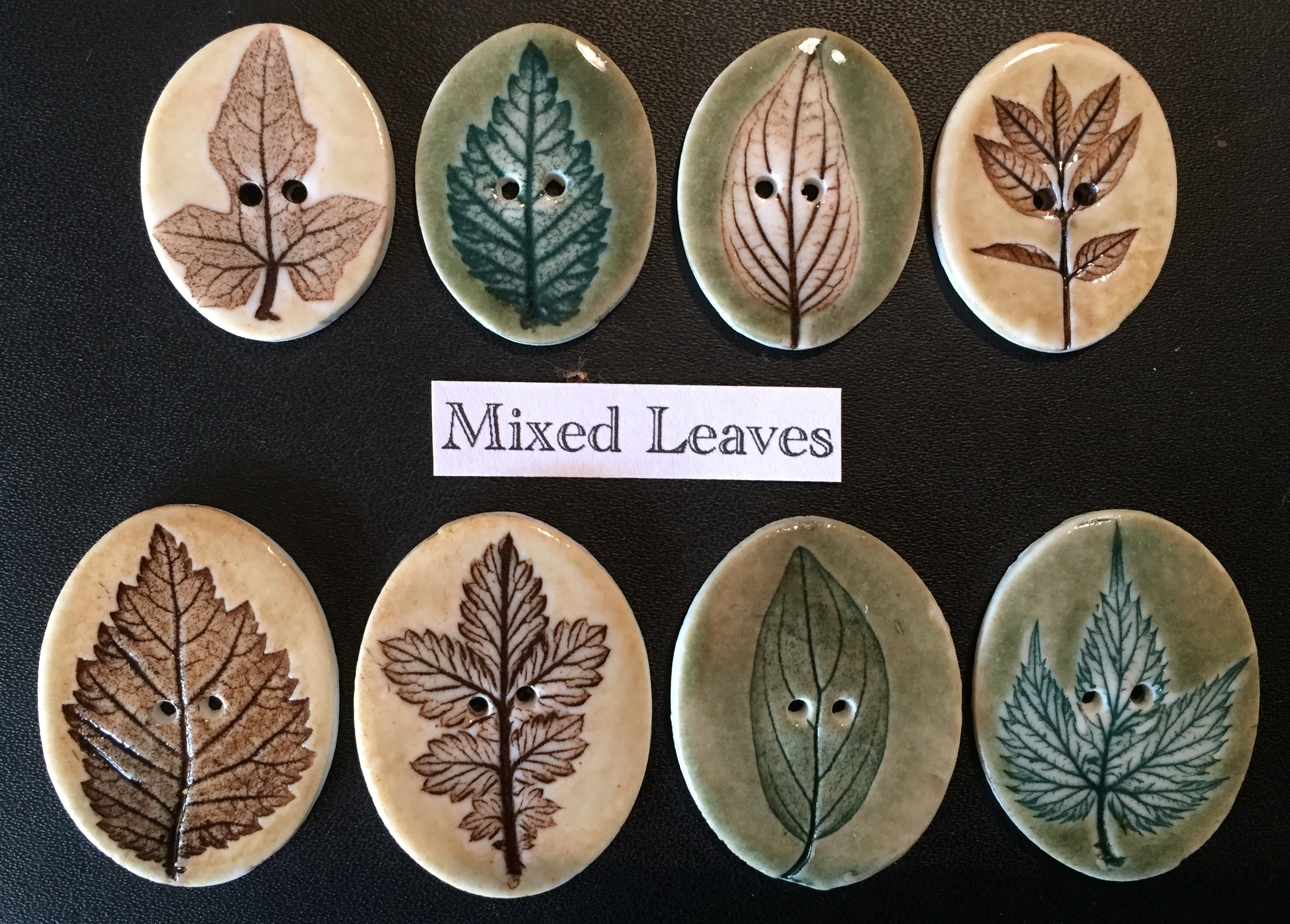 Autumn Leaf Buttons oval - Etsy Ireland