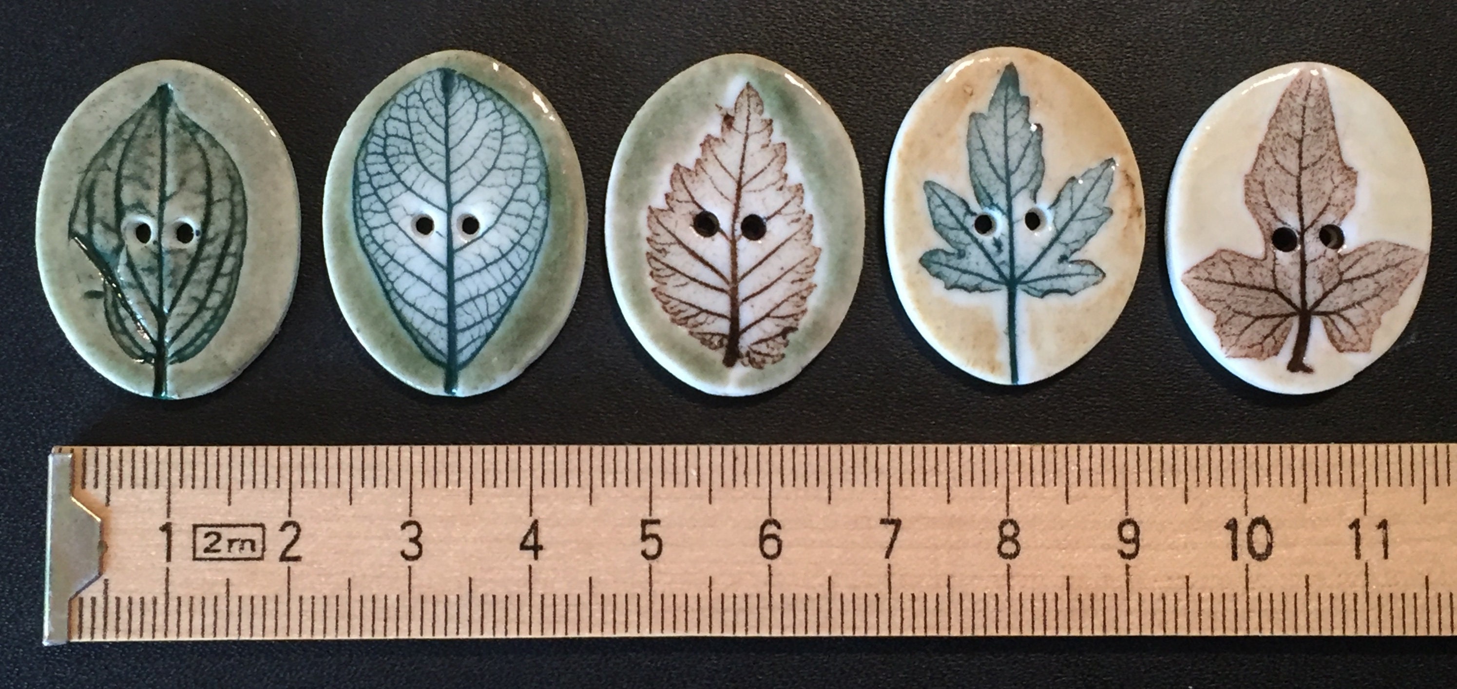 Autumn Leaf Buttons oval | Etsy UK