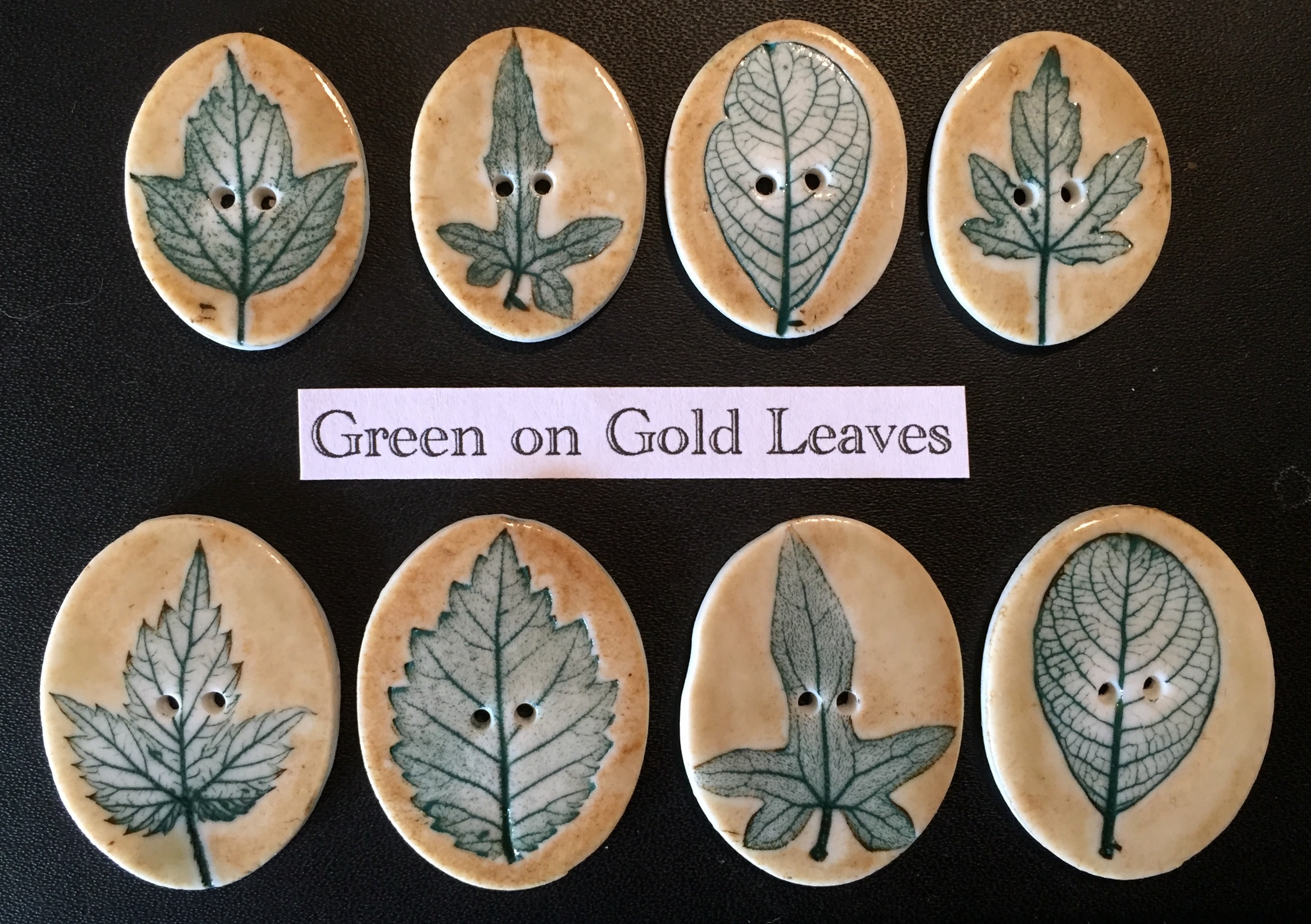 Autumn Leaf Buttons oval | Etsy UK