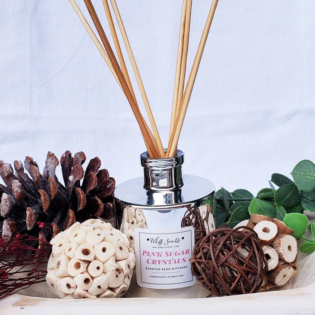 Reed Diffuser Set W/ Sticks, Home Fragrance, Oil Diffuser, Silver Glass ...