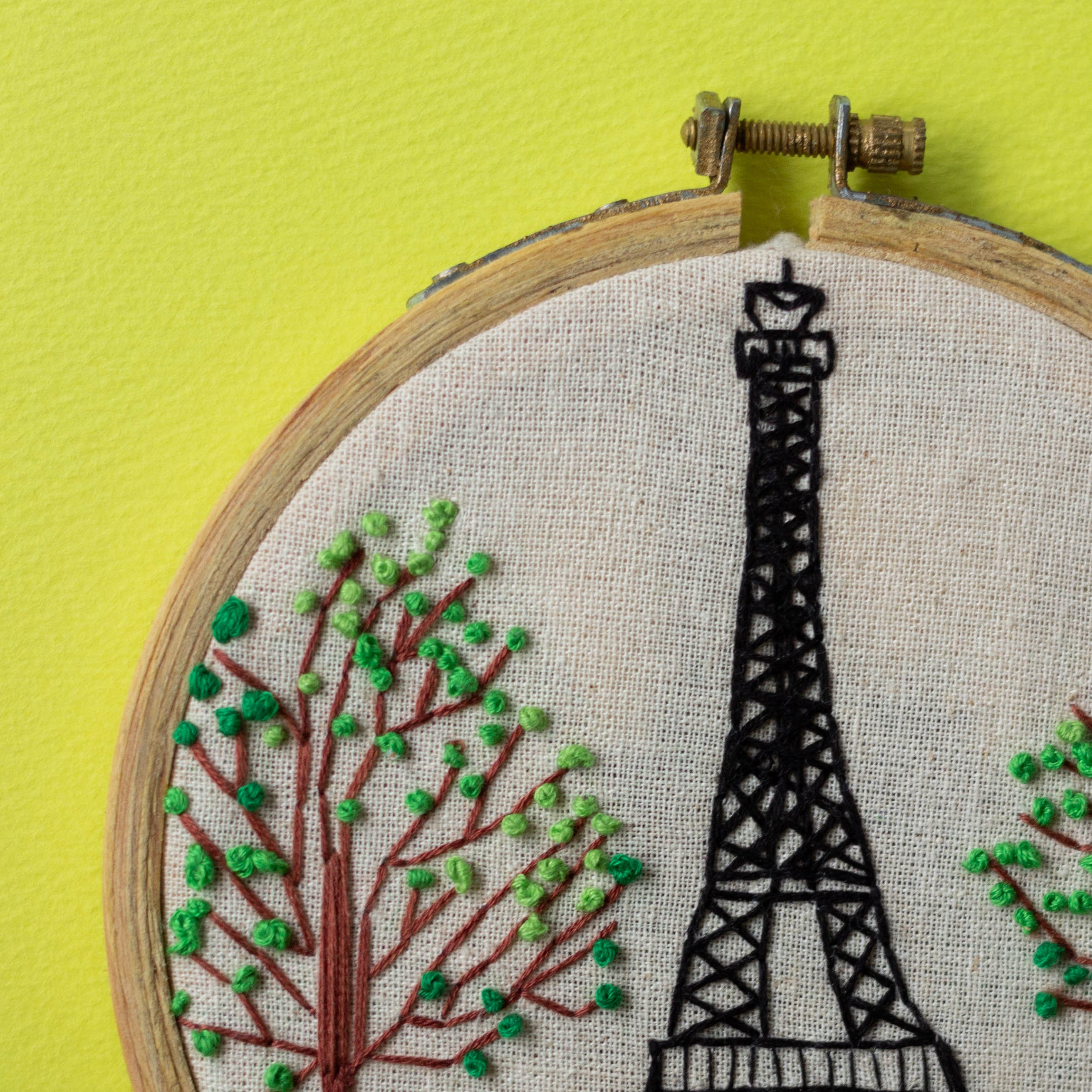 Paris Eiffel Tower Hand Embroidery Pattern Beginner Friendly | Etsy