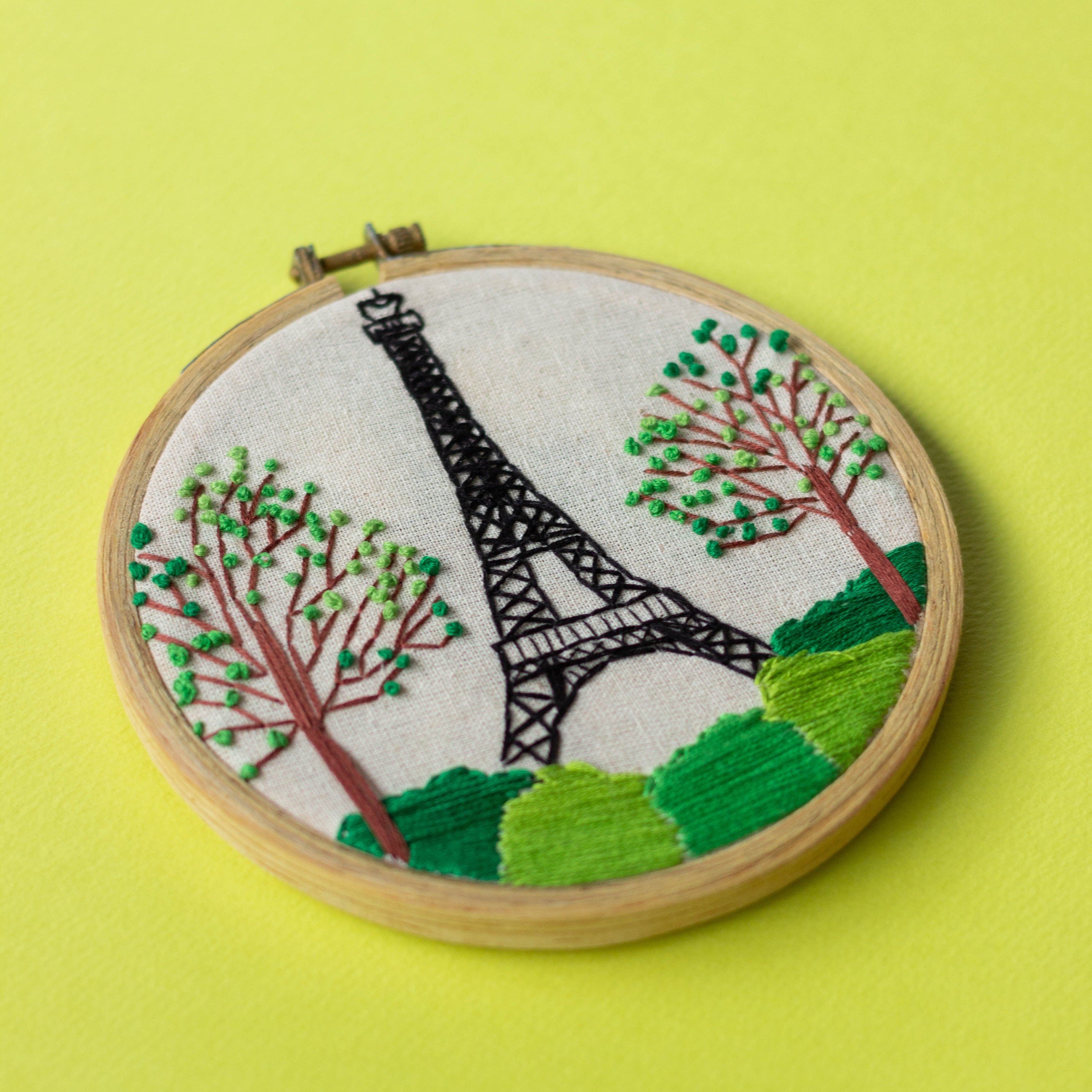 Paris Eiffel Tower Hand Embroidery Pattern Beginner Friendly | Etsy