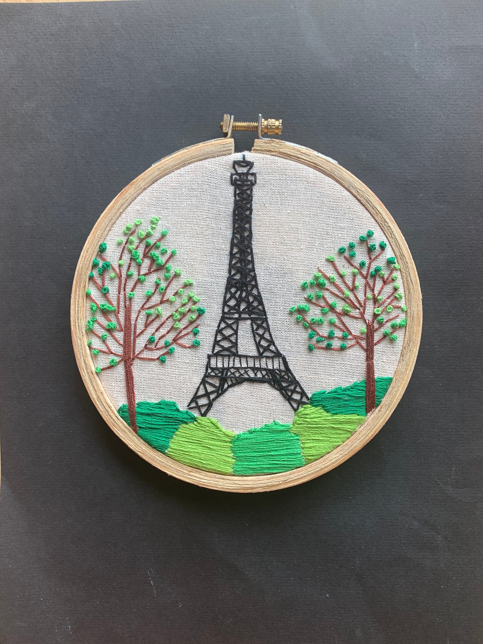 Paris Eiffel Tower hand embroidery pattern Beginner friendly | Etsy