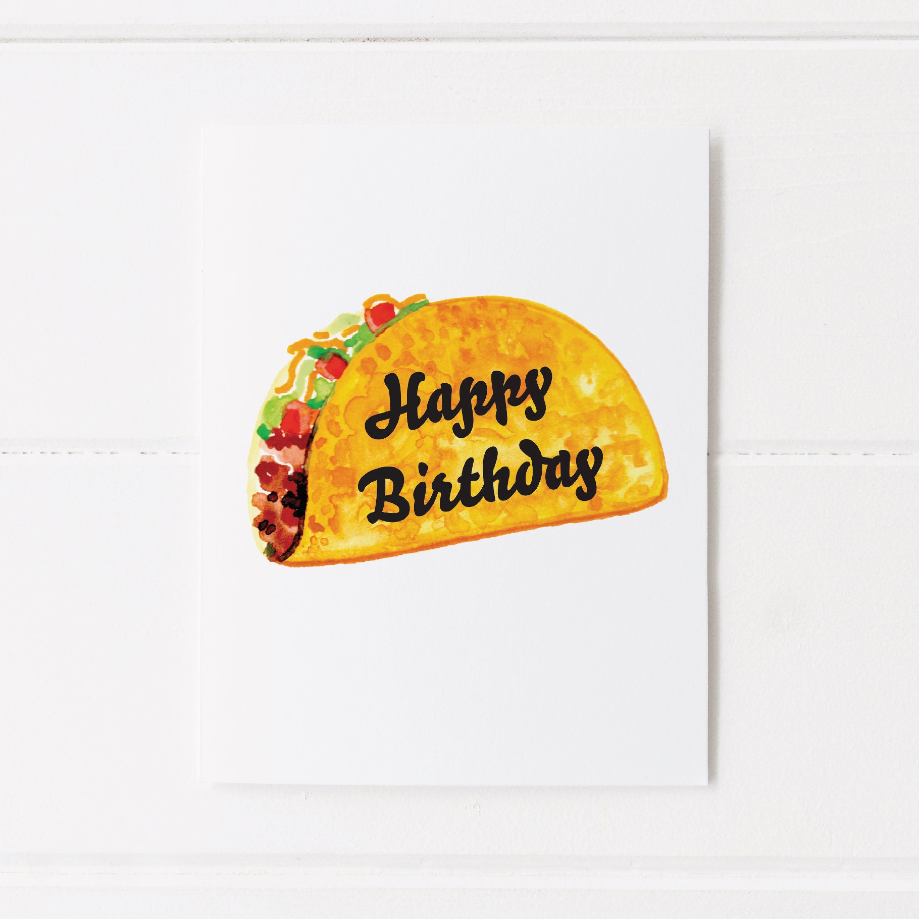 Cool A2 Greeting Card / Happy Birthday Taco - Etsy